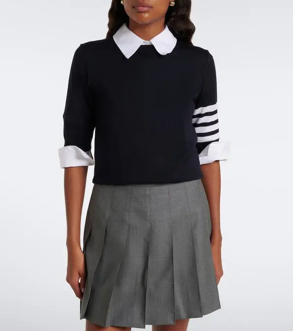 Thom Browne 4-bar Wool Sweater - Blue