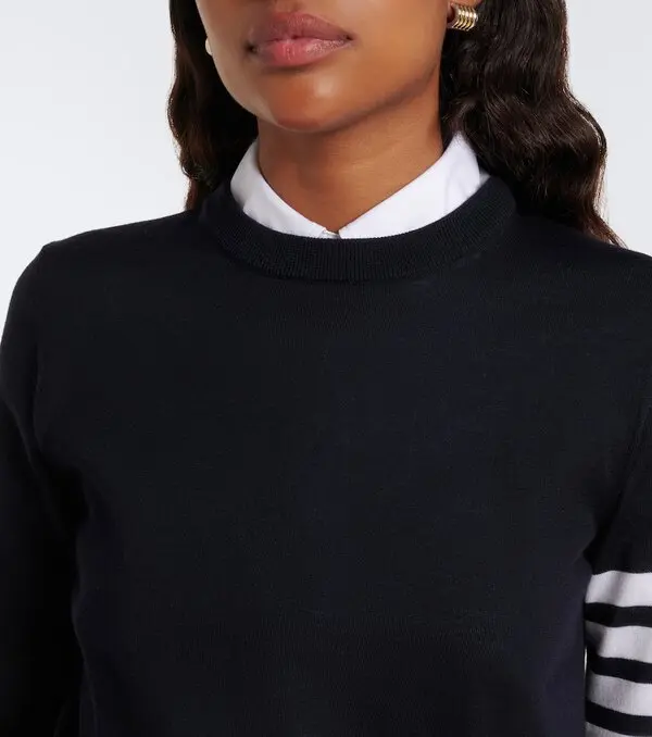 Thom Browne 4-bar Wool Sweater - Blue