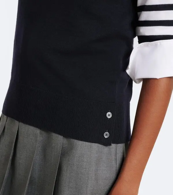 Thom Browne 4-bar Wool Sweater - Blue