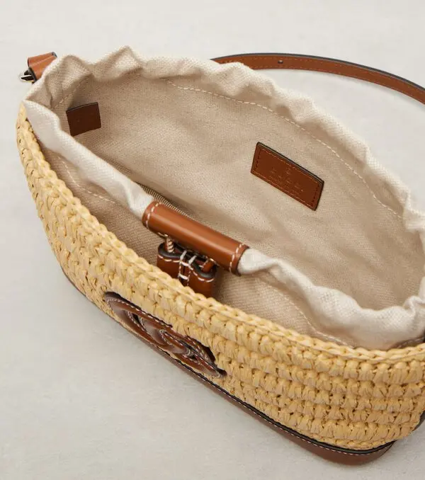 Gucci Woven Leather-trimmed Shoulder Bag
