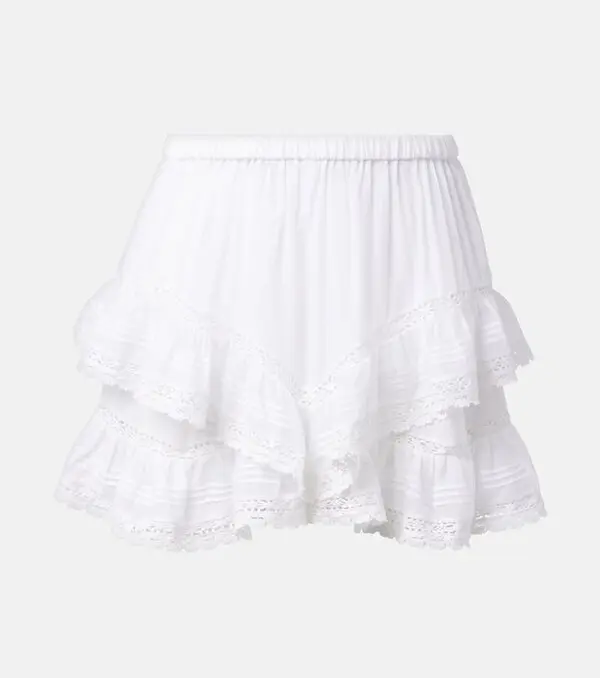 MARANT ETOILE Geana Ruffled Cotton Shorts