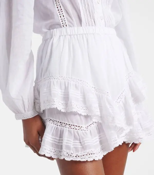 MARANT ETOILE Geana Ruffled Cotton Shorts