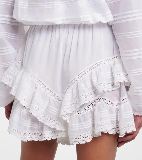 MARANT ETOILE Geana Ruffled Cotton Shorts