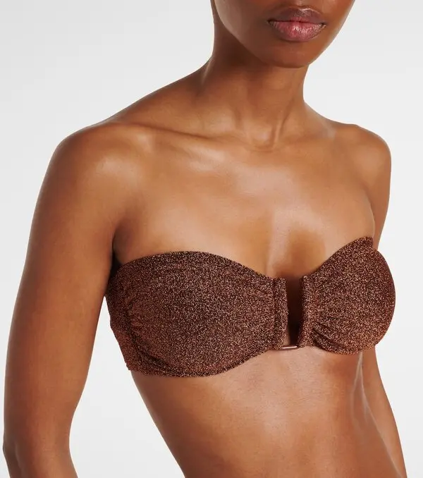 ERES Flamboyant Lurex® Bandeau Bikini Top - Brown