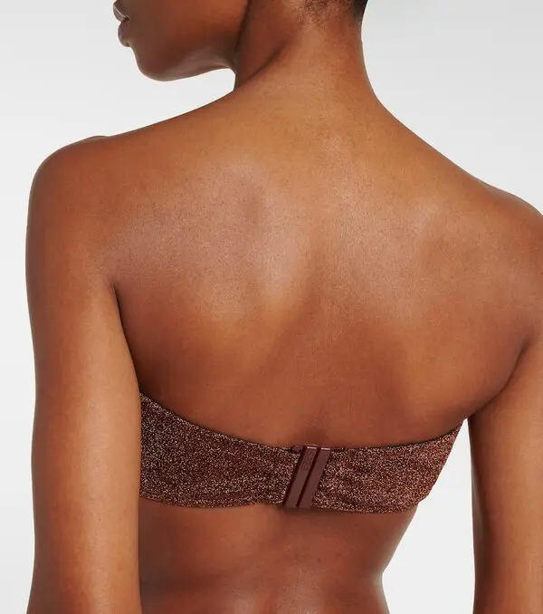 ERES Flamboyant Lurex® Bandeau Bikini Top - Brown