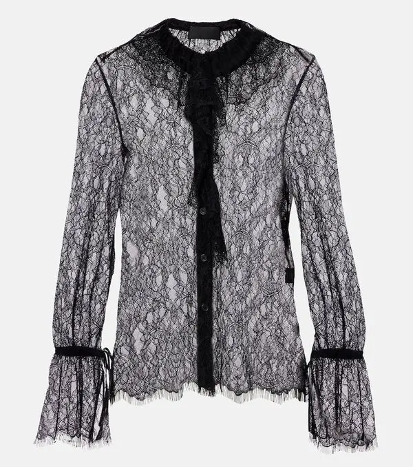 NILI LOTAN Cecily Lace Blouse - Black