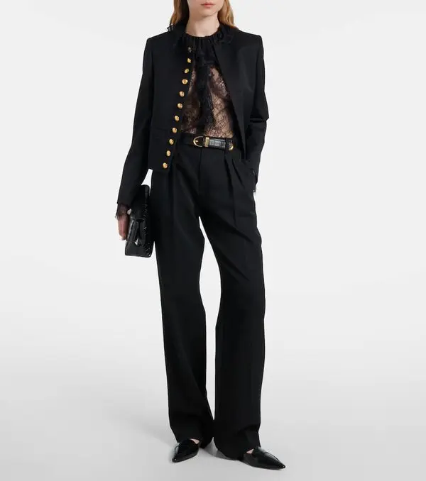 NILI LOTAN Cecily Lace Blouse - Black