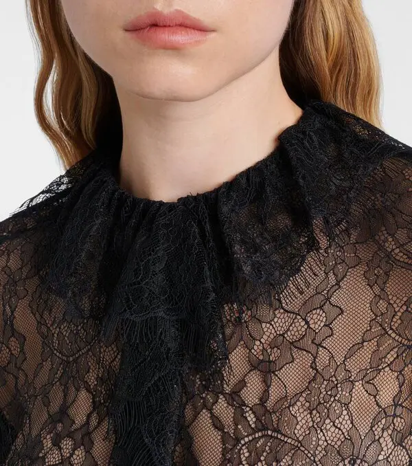 NILI LOTAN Cecily Lace Blouse - Black