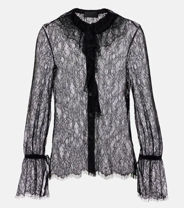 NILI LOTAN Cecily Lace Blouse - Black