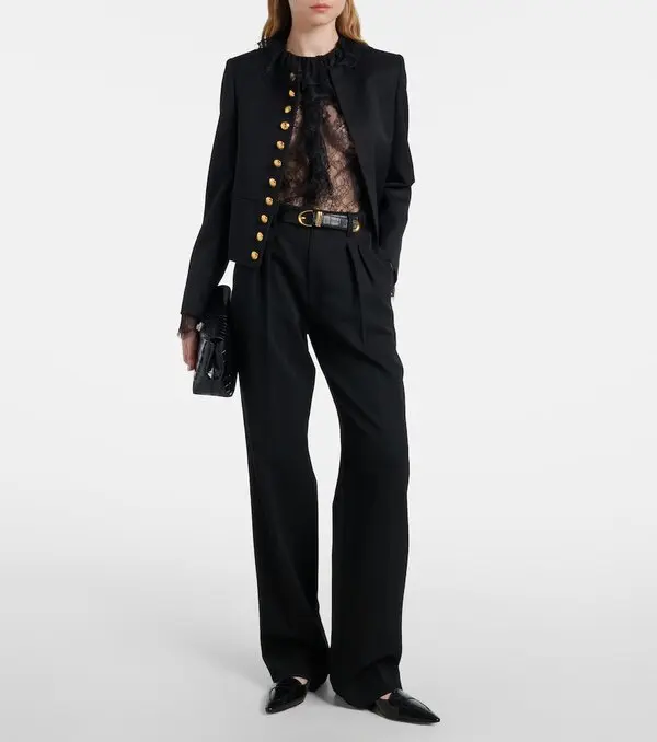 NILI LOTAN Cecily Lace Blouse - Black