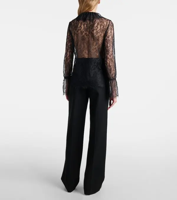 NILI LOTAN Cecily Lace Blouse - Black