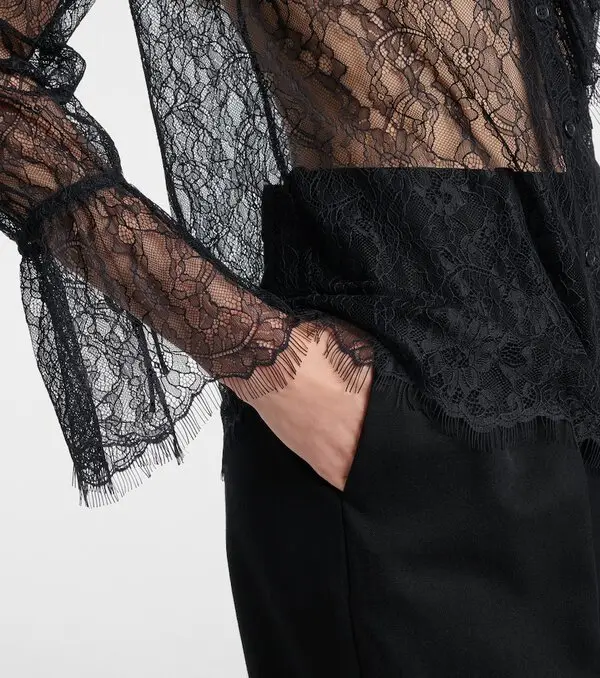 NILI LOTAN Cecily Lace Blouse - Black