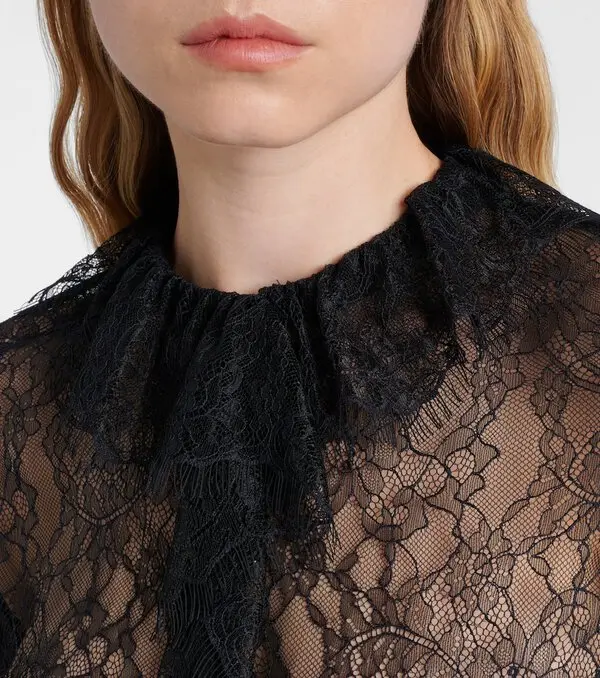 NILI LOTAN Cecily Lace Blouse - Black
