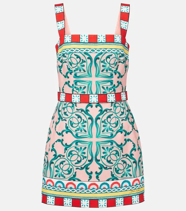 Dolce & Gabbana Taormina Printed Cotton-blend Mini Dress - Multicoloured