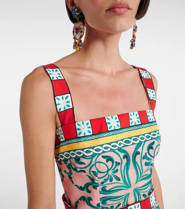 Dolce & Gabbana Taormina Printed Cotton-blend Mini Dress
