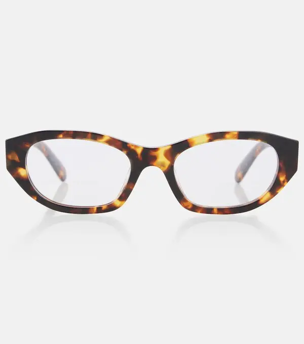 Miu Miu Logo Oval Eyeglasses - Brown