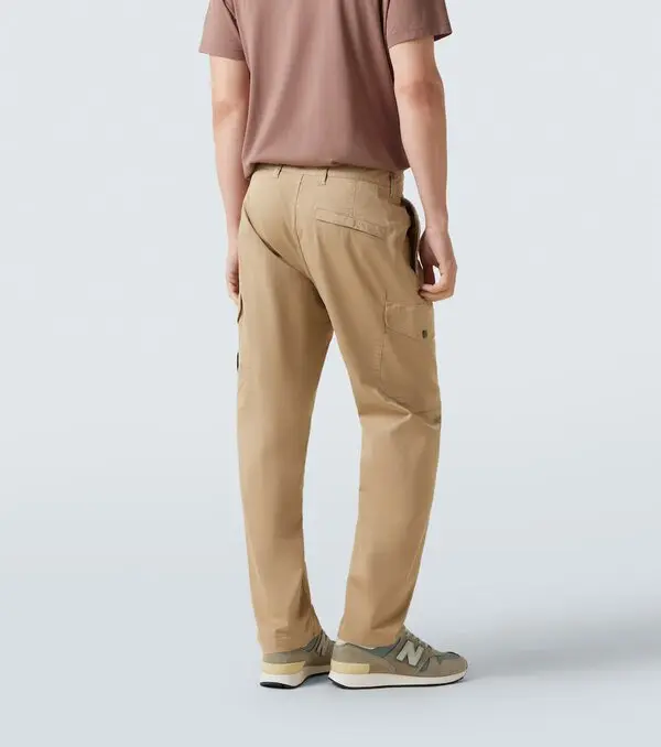 Stone Island Logo Cotton Satin Cargo Pants