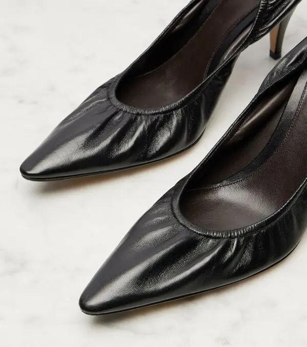 THE ROW Liisa Leather Pumps - Black