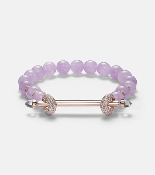 ANANYA Chakra Rose Gold Bracelet With Gemstones - Purple