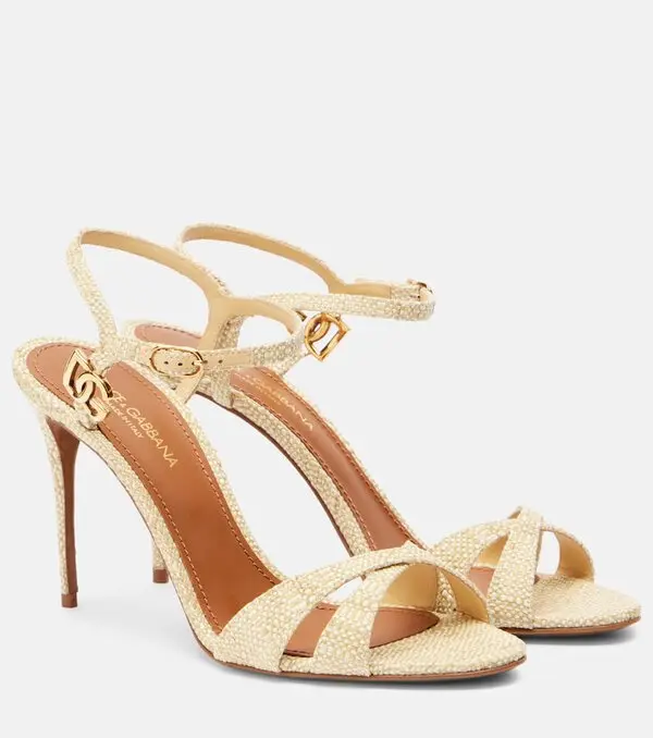 Dolce & Gabbana Raffia-effect Sandals - Beige