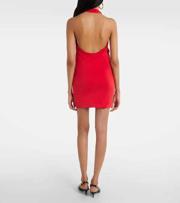 Balmain Draped Halterneck Minidress