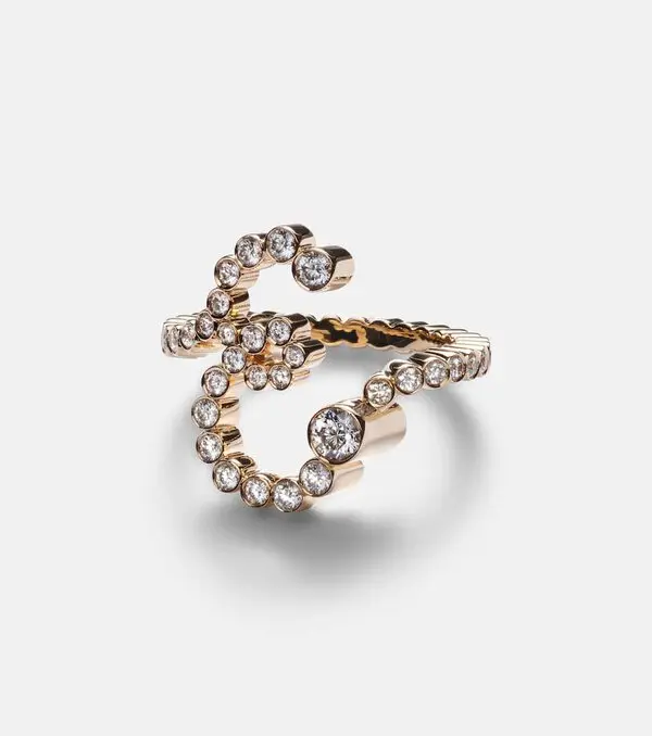 Sophie Bille Brahe Initial Ensemble 18kt Ring With Diamonds - Gold