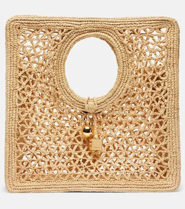 Jacquemus Spiaggia Small Raffia Tote Bag - Beige
