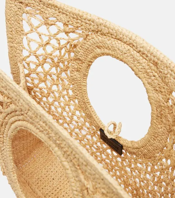 Jacquemus Spiaggia Small Raffia Top Handle Bag - Beige