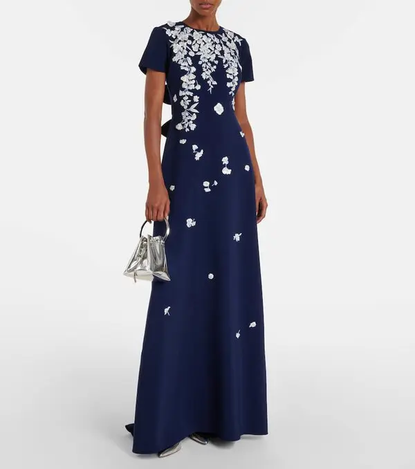 Carolina Herrera Embroidered Bow Gown