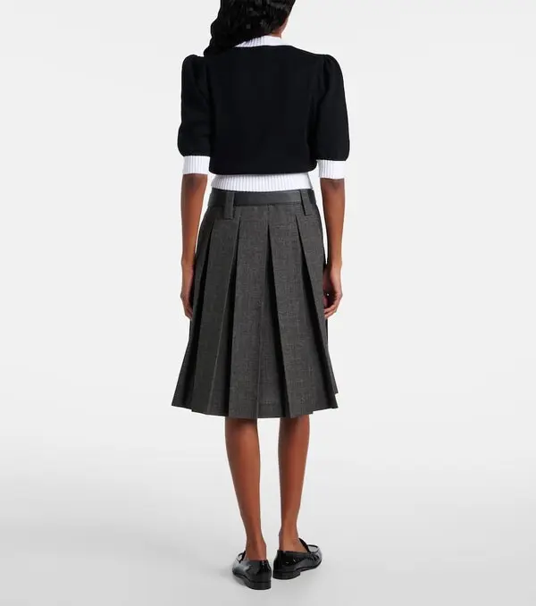 Prada Waffle-knit Cropped Cotton Sweater