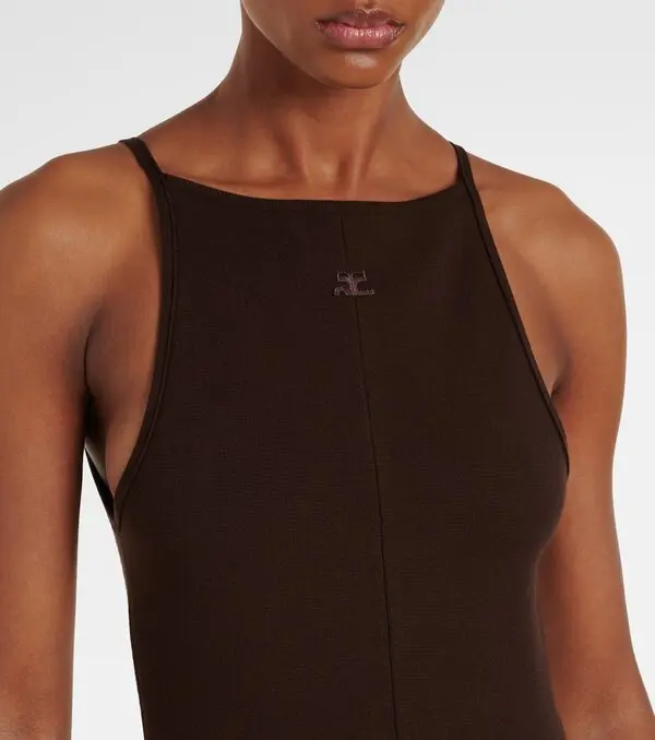 COURREGES Logo Jumpsuit - Brown