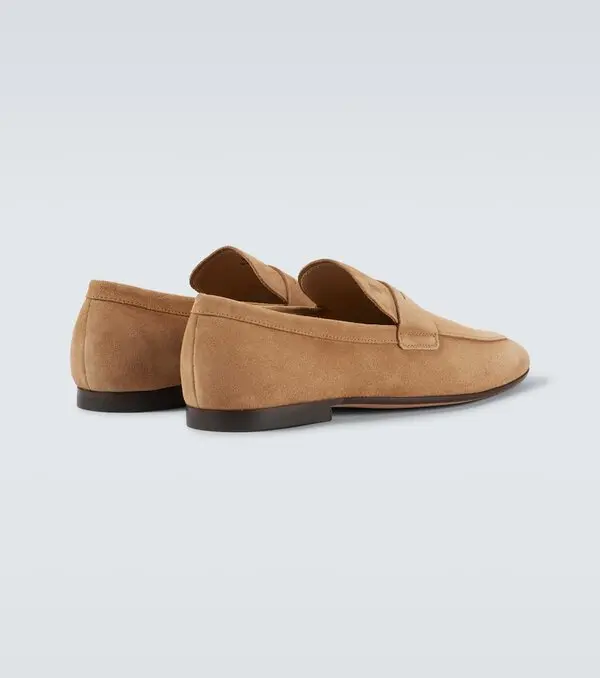 TOD'S Suede Penny Loafers - Brown