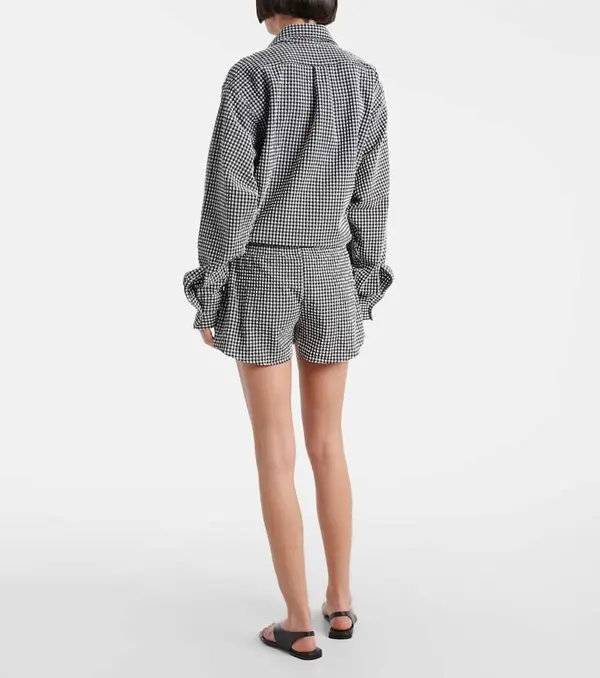 Hunza G Gingham Seersucker Shorts - Black