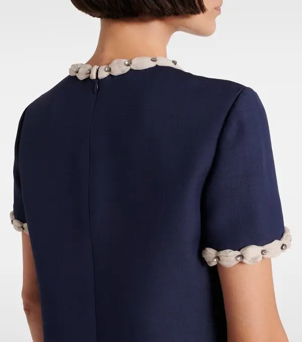 Valentino Garavani Crepe Couture Embellished Mini Dress