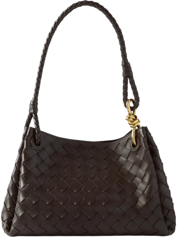 Bottega Veneta Parachute Intrecciato Shoulder Bag - Brown