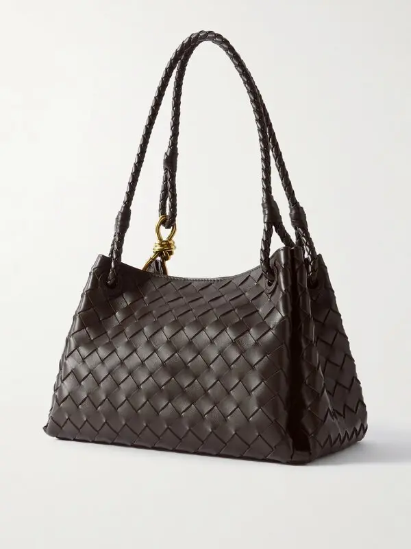 Bottega Veneta Parachute Intrecciato Shoulder Bag - Brown