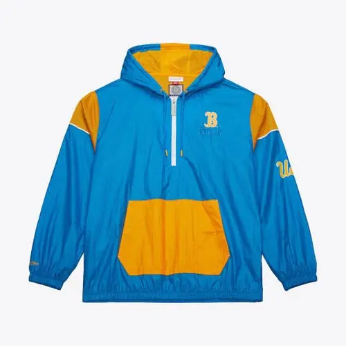 Mitchell & Ness Ucla Bruins Vintage Logo Half-zip Anorak Hoodie Jacket - Blue