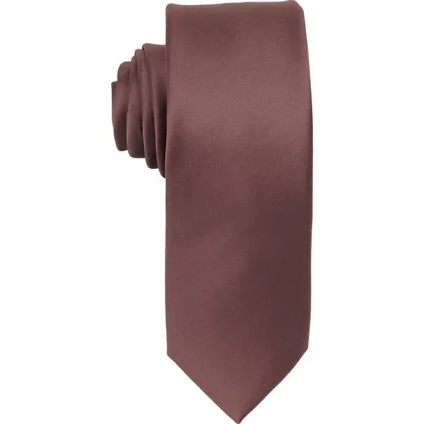 BROOKLYN BRIGADE Solid Satin Neck Tie - Dark Mauve
