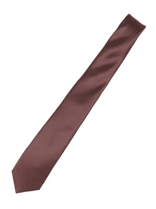 BROOKLYN BRIGADE Solid Satin Neck Tie - Dark Mauve