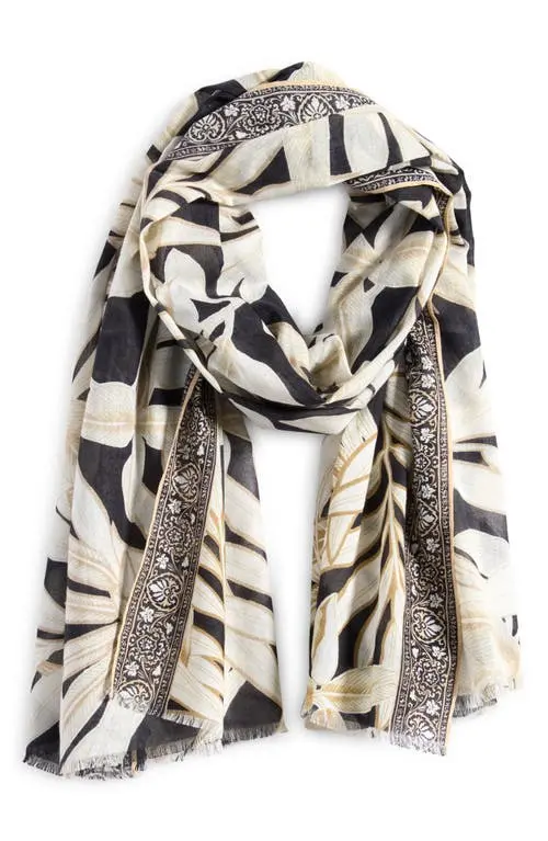 Echo Golden Palm Scarf - Black