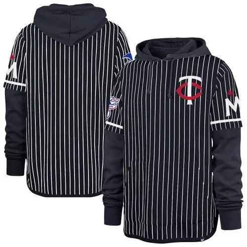 '47 Minnesota Twins Pinstripe Double Header Pullover Hoodie