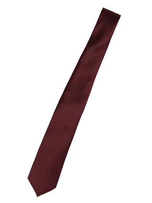 BROOKLYN BRIGADE Solid Satin Tie - Cabernet