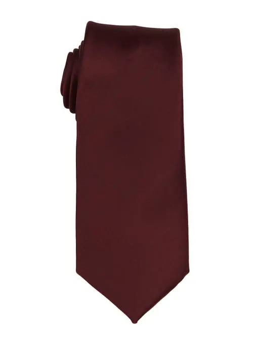 BROOKLYN BRIGADE Solid Satin Tie - Cabernet