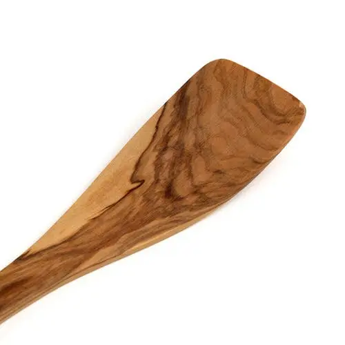 BERARD Handcrafted Olive Wood 12 Inch Curved Spatula