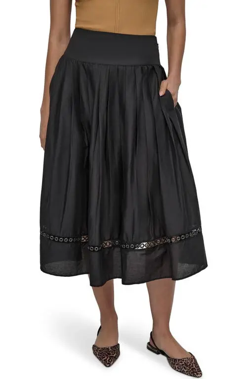 Dkny Drop Waist Cotton Voile Skirt