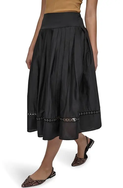Dkny Drop Waist Cotton Voile Skirt