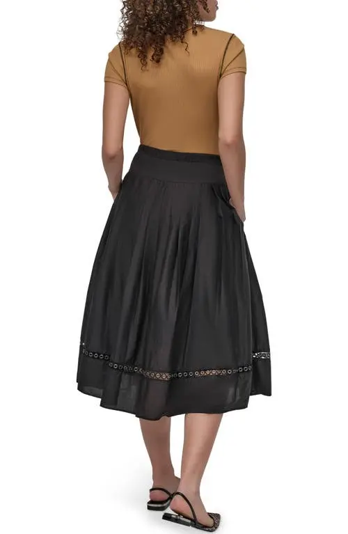 Dkny Drop Waist Cotton Voile Skirt