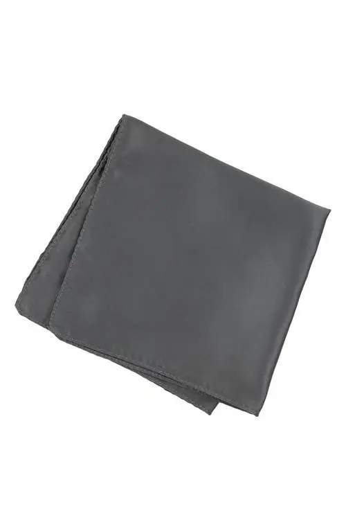 BROOKLYN BRIGADE Solid Satin Pocket Square - Slate