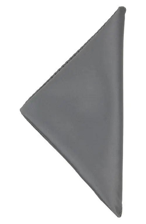 BROOKLYN BRIGADE Solid Satin Pocket Square - Slate