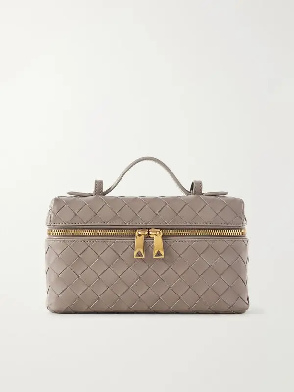 Bottega Veneta Bang Bang Vanity Intrecciato Leather Tote - Gray